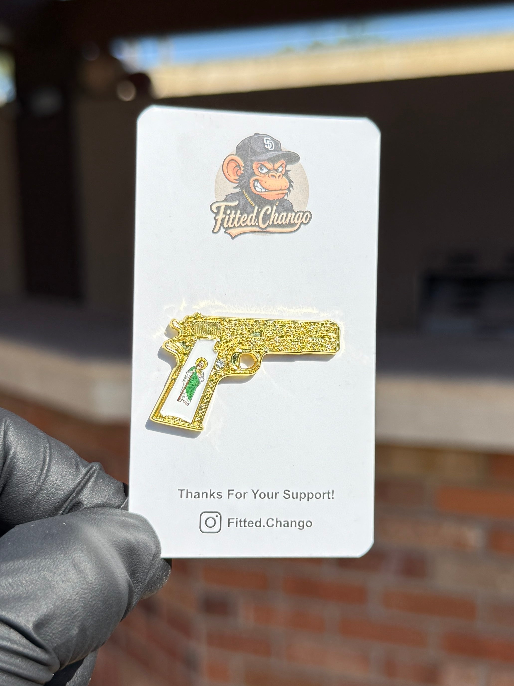 San Judas Pistol Pin – Fitted.Chango